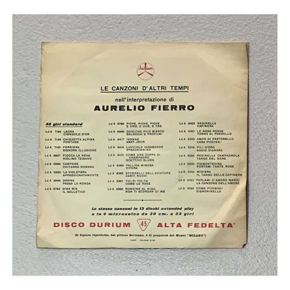 Aurelio Fierro Vinyl 7 " 45 RPM Cara Piccina / Amor Di Pal New | eBay