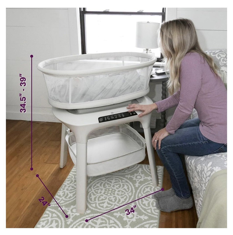 4moms MamaRoo Sleep Bassinet, Supports Baby's Sleep Adjustable Features ...