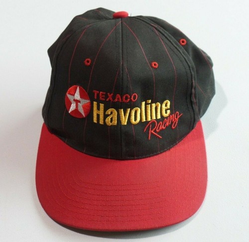 Vtg. Trucker Cap TEXACO HAVOLINE RACING Snapback Red Pinstripes | eBay