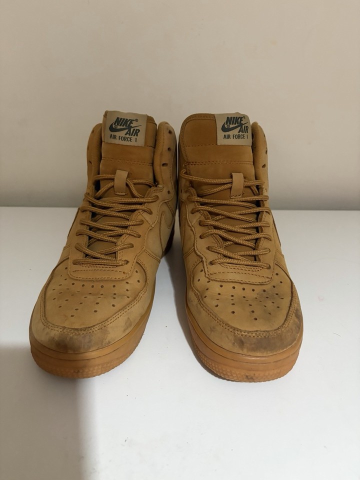 Nike Air Force 1 High Top Brown Suede Trainers Boy Girl Size Uk 3 | eBay.de