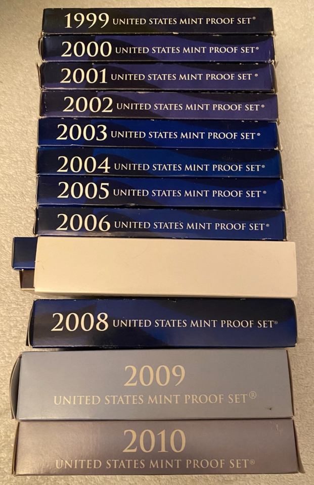 1999 - 2010 US Clad Proof sets with Boxes & COA's | eBay