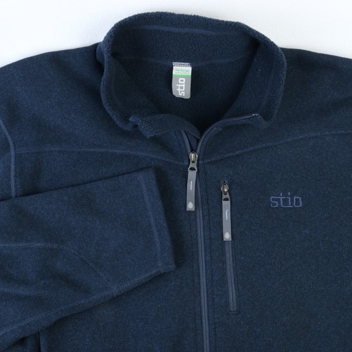 STIO MEN'S WILCOX FLEECE JACKET STURDY BLUE HEATHER FULL ZUP 2XL XXL ...