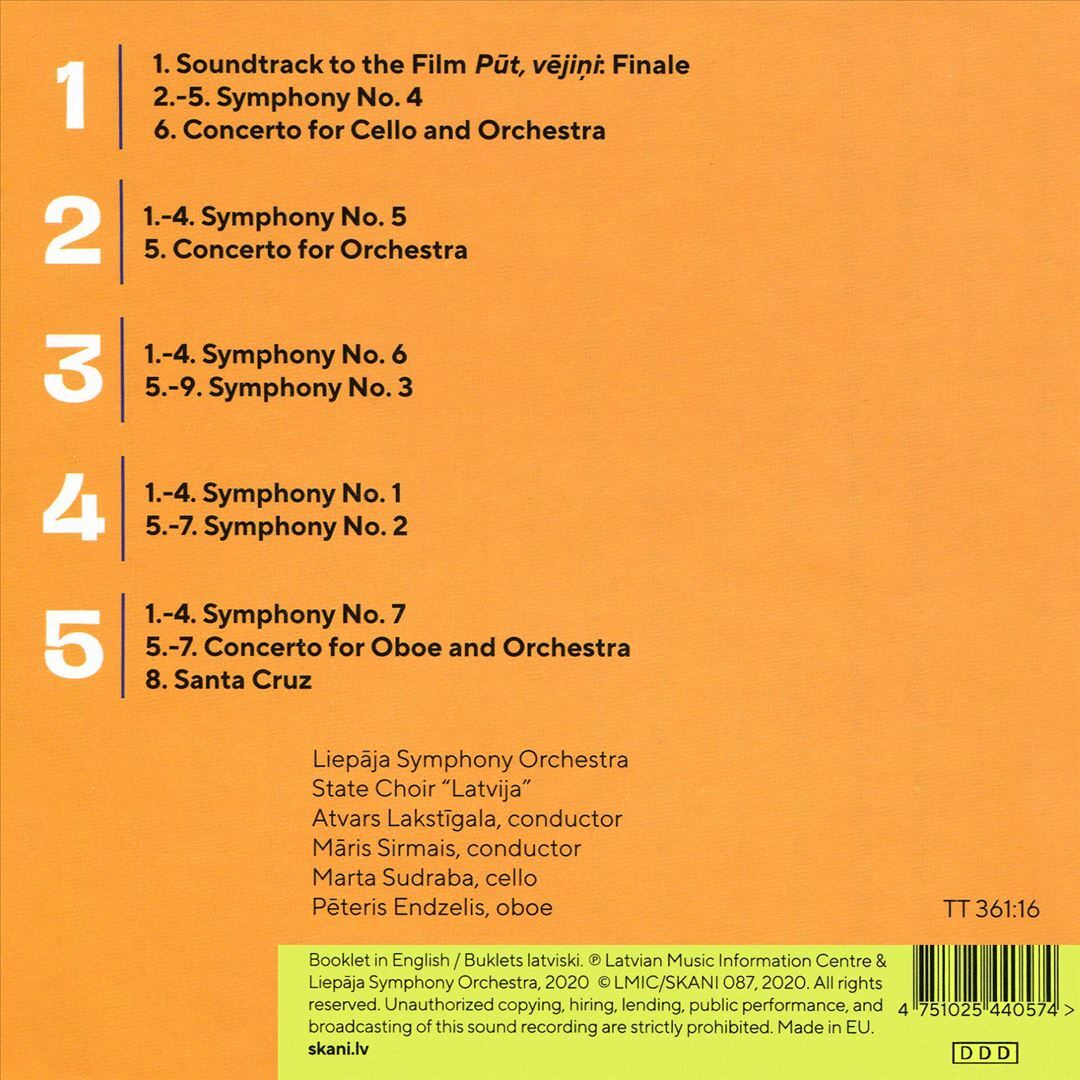 LIEPAJA SYMPHONY ORCHESTRA IMANTS KALNINS: COMPLETE SYMPHONIES ...