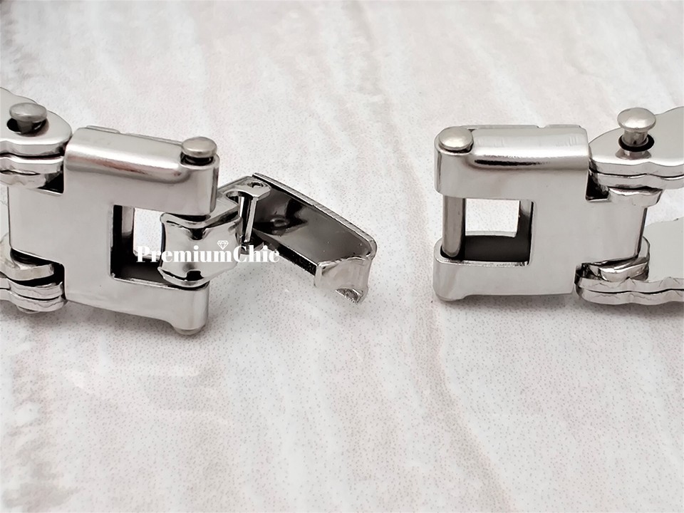 SOLID Stainless Steel Motorcycle Bike Chain Design Bracelet Men's ...