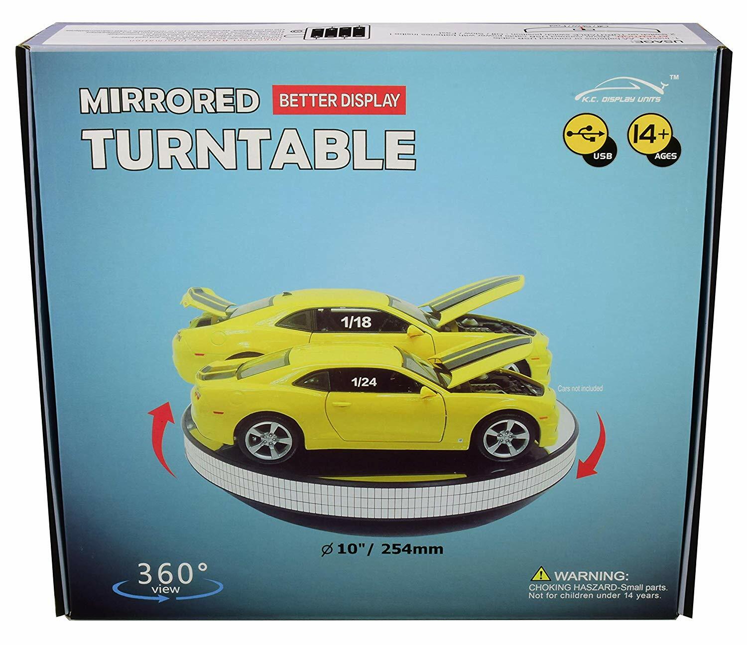 10" Motorized Rotary Mirrored Turntable Display Stand Diecast Models ...