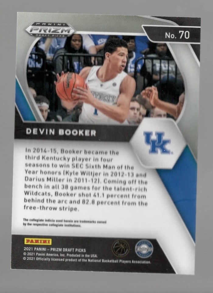 2021 Panini Prizm Collegiate Draft Picks #70 Devin Booker NM/Mint | eBay