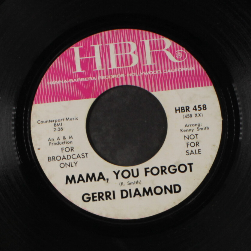 GERRI DIAMOND: give up on love / mama, you forgot HBR 7" Single 45 RPM ...