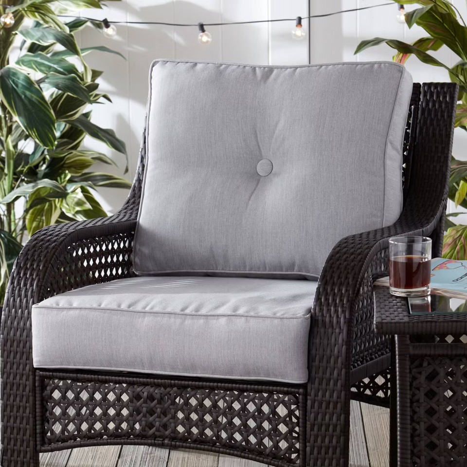 2pc Sunbrella Outdoor Deep Seat Cushion Set Granite - Kensington Garden ...