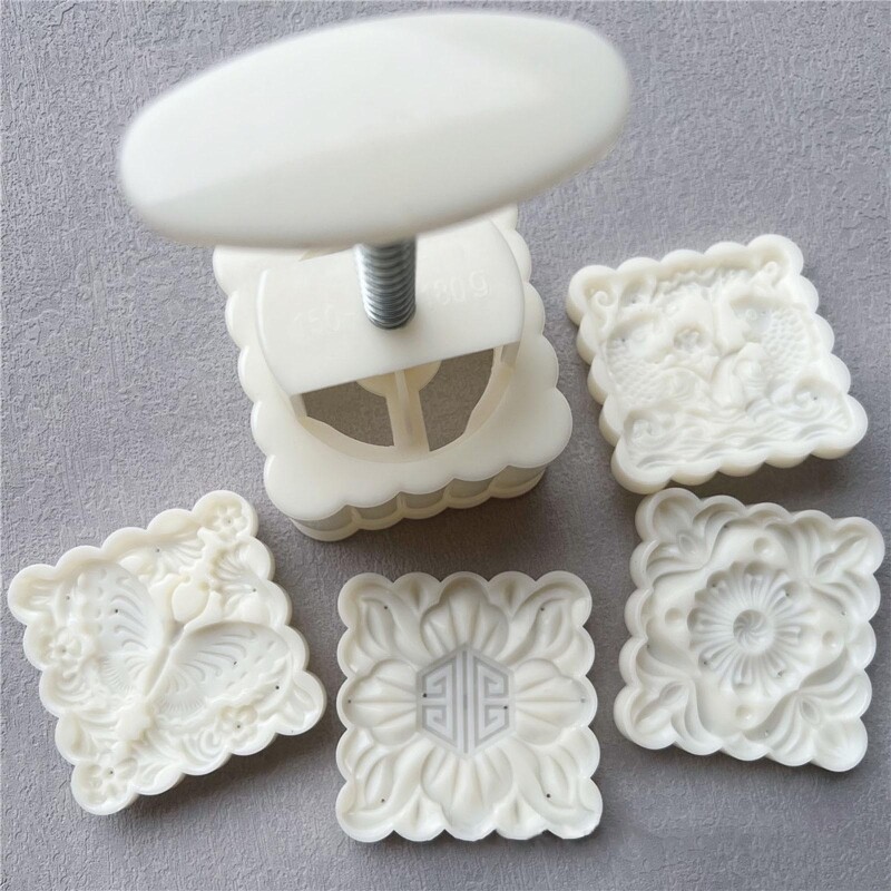 Mooncake Stamp Mooncake Cutter Hand Pressure Plastic Material Baking ...