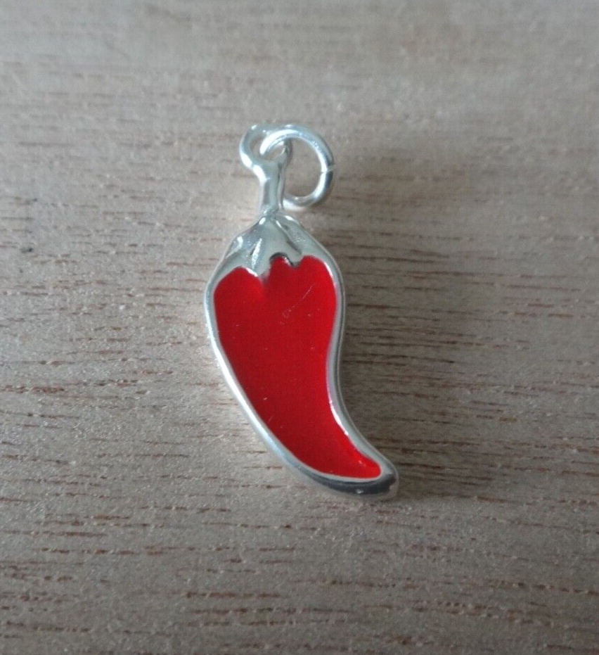 Sterling Silver 22x7mm Red Chili Enamel Jalapeno Pepper Charm | eBay