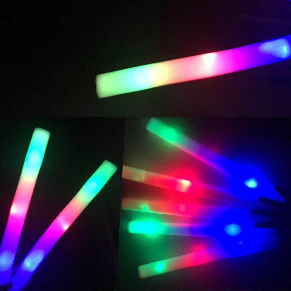 30/200X LED DJ Flashing Glow Stick Wands Rally Rave Batons Light Up ...