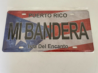 MI BANDERA PUERTO RICO METAL CAR LICENSE PLATE AUTO TAG SOUVENIR 12x6 ...