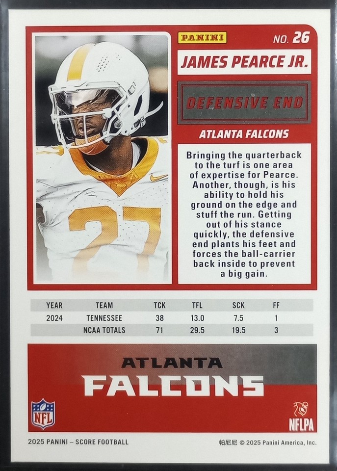 2025 Panini James Pearce Jr. Rookie #26 RC | eBay