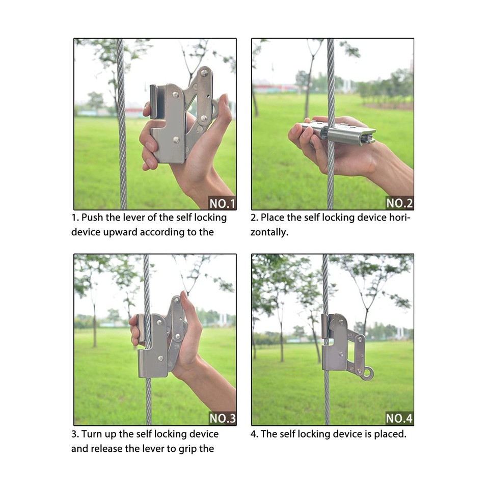 Climbing Anti Fall Rope Grab, Self Locking Rope Grab Ascender, Alloy ...