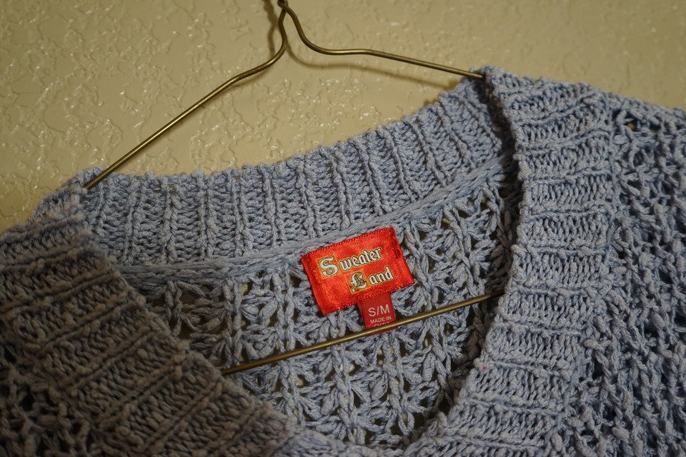 Sweater Land S/M gray long sleeve v neck sweater for women | eBay UK