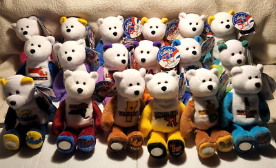 LOT 18 Coin Bear State Quarters Collectible Stuffed Plush 9" Limited ...