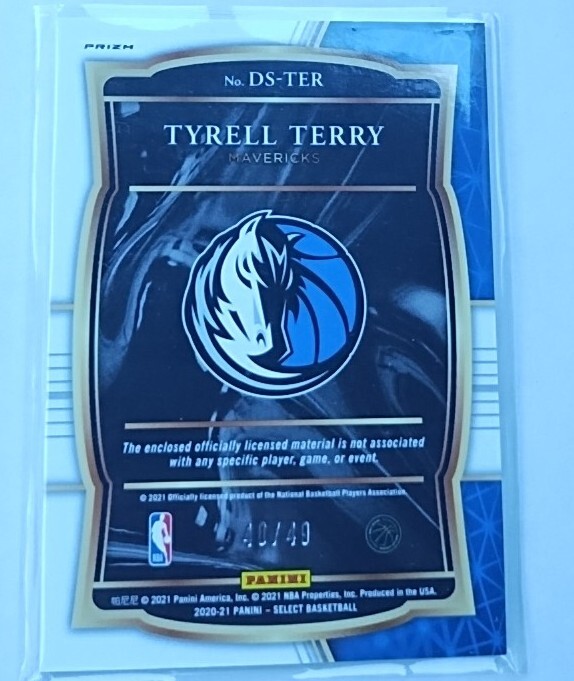 2020 Panini Select Tyrell Terry RC Rookie Jersey Patch Copper Prizm /49 ...