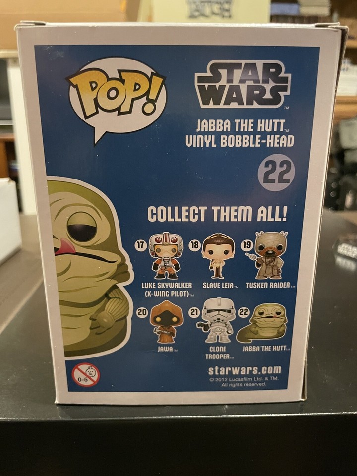 Funko Pop! Star Wars Jabba The Hutt 22 (BLUE BOX-LARGE FONT ) w ...
