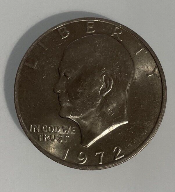 1972 President Eisenhower One Dollar Coin. NO Mint Mark. Great ...