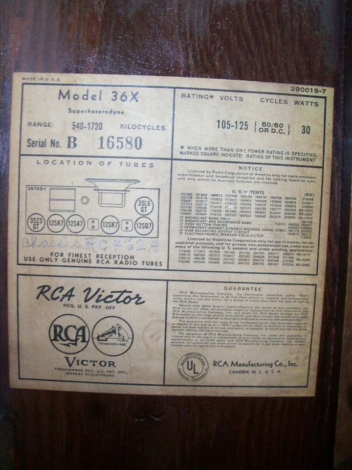 ANTIQUE 1940'S RCA MODEL 36X WOODEN TUBE RADIO | eBay