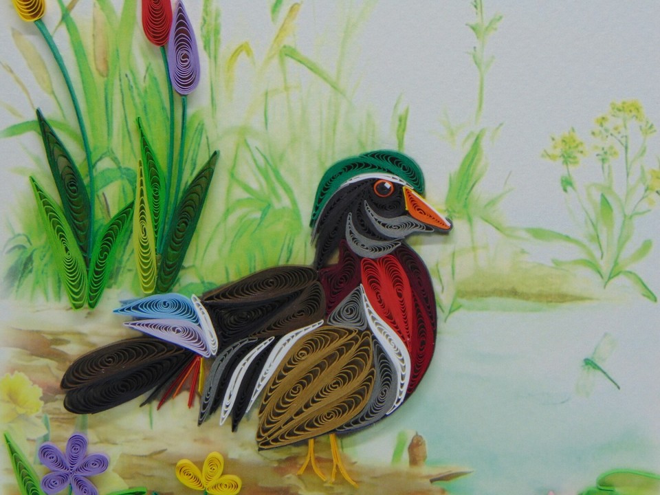 Wood Duck Quilling Greeting Card - Unique Dedicated Handmade Art | eBay