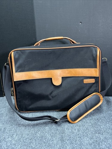 Hartmann Leather Nylon Briefcase Laptop Case Bag Shoulder Strap New ...