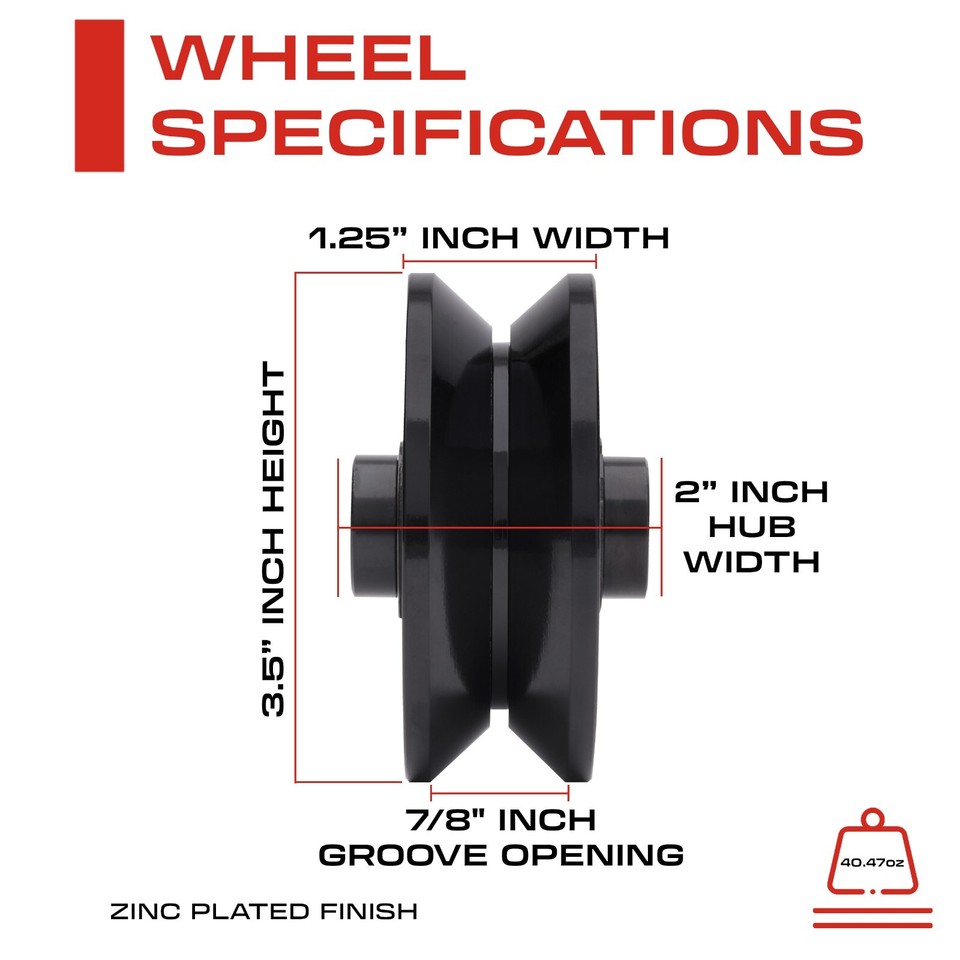 3.5" Inch V-Groove Wheel Solid Steel Sliding Gate Wheel Heavy Duty ...