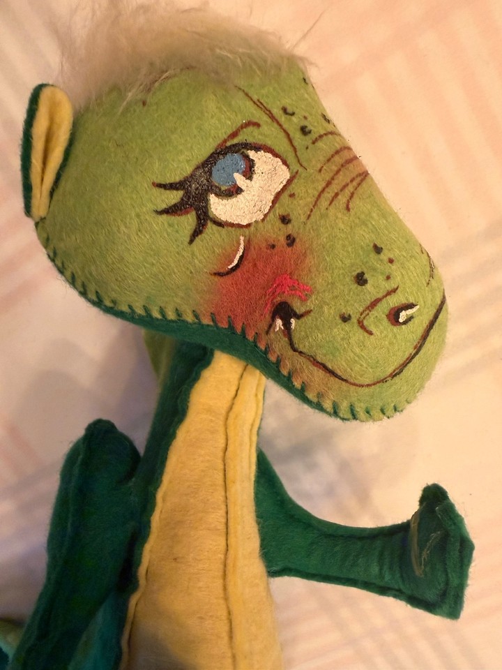 Annalee Mobilitee 1961 Rare Dragon 14” *Missing Cave Boy Rider & Flower ...