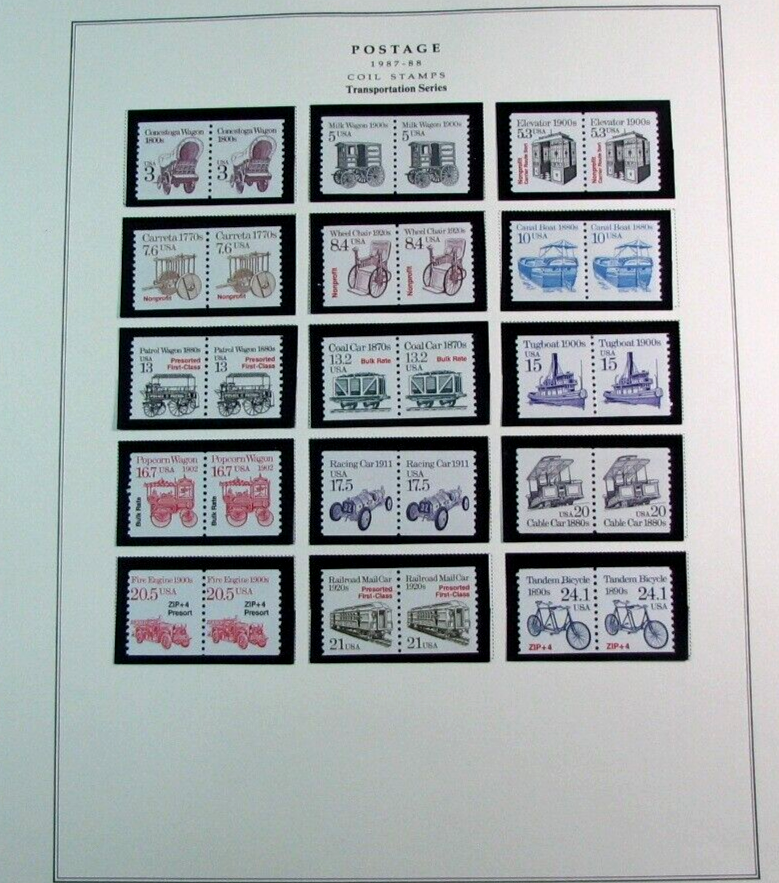 US Stamp Album Page Scott# 2225 & Etc. Transportation Series 1986-88 ...