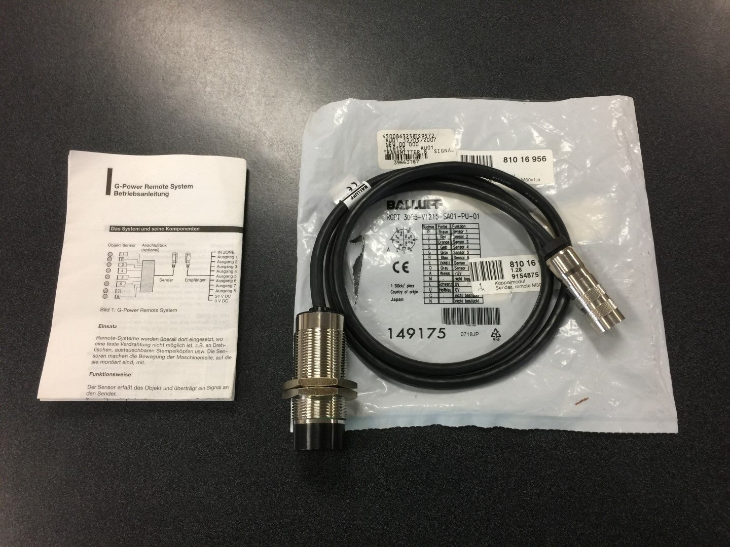 BALLUFF RGPT-3005-V1215-SA01-PU-01 G-POWER REMOTE SENSOR PN# 149175 for ...