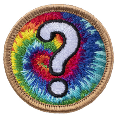 Tie-Dye Question Mark Patrol Patch - 2" Round Embroidered Patch | eBay