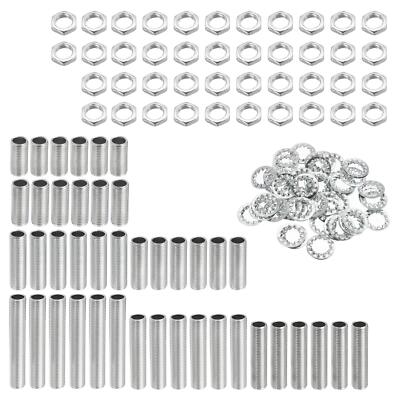 126pcs Lamp Pipe with Lock Nuts Teeth Washers 1/8IP Thread Fasteners ...