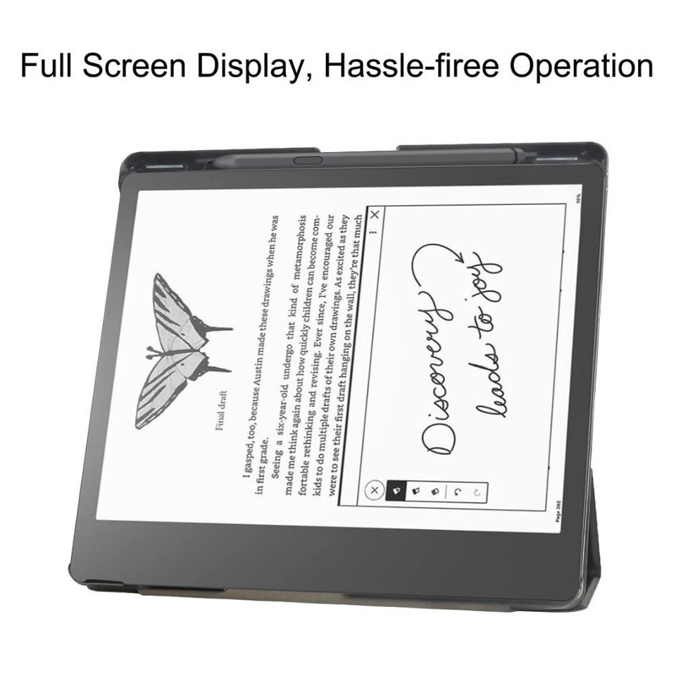 Folding Stand Flip Cover with Pen Slot Back Cover for Kindle Scribe ...