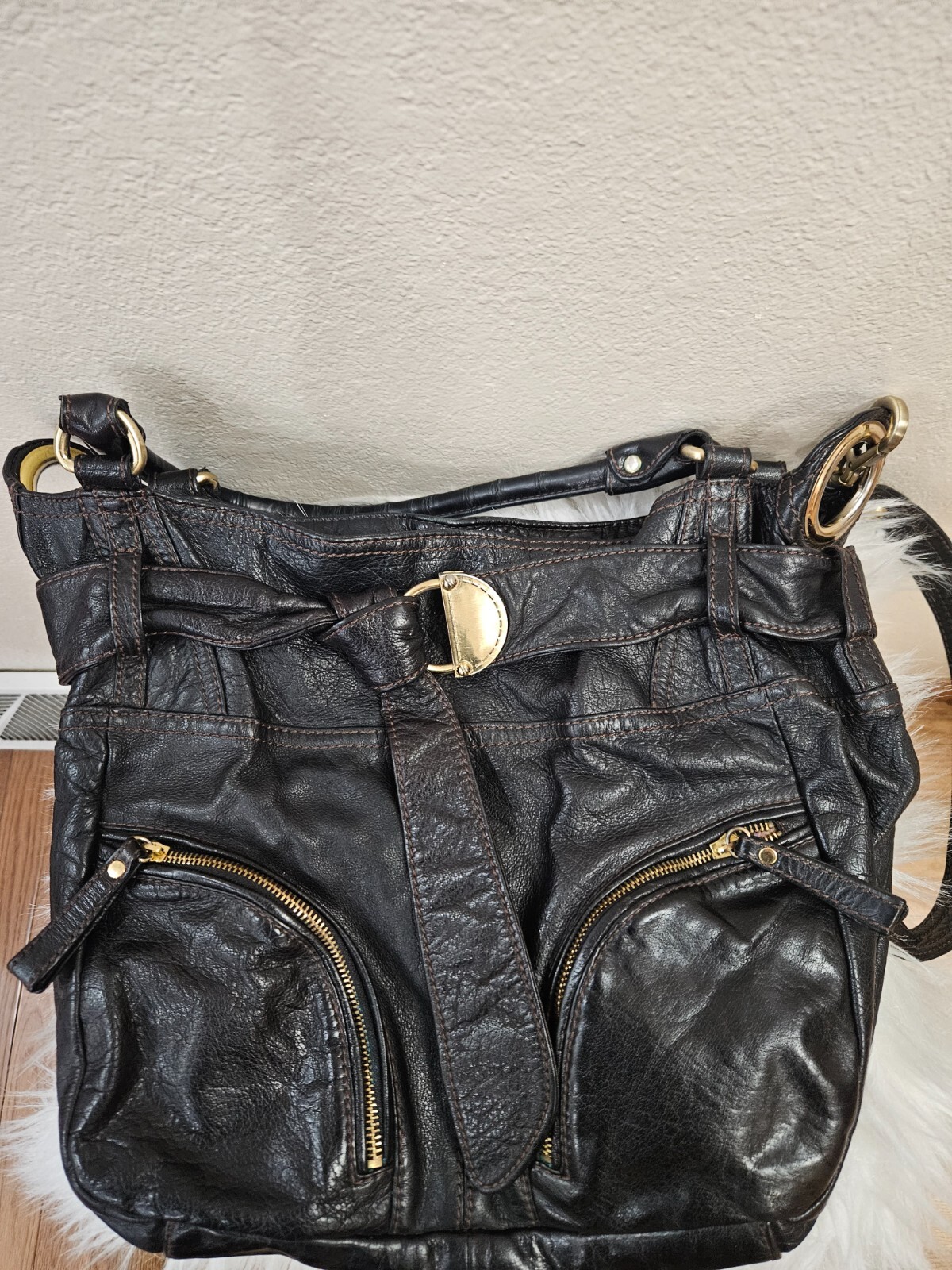 STEVE MADDEN Black Large Shoulder Bag Purse INVPV1782 - Gem