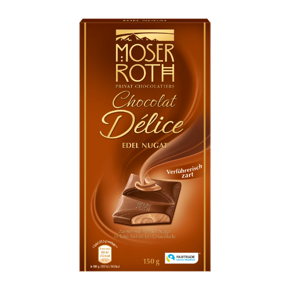 2 x Moser Roth Chocolat Delice Edel Nougat Chocolate NEW from Germany ...