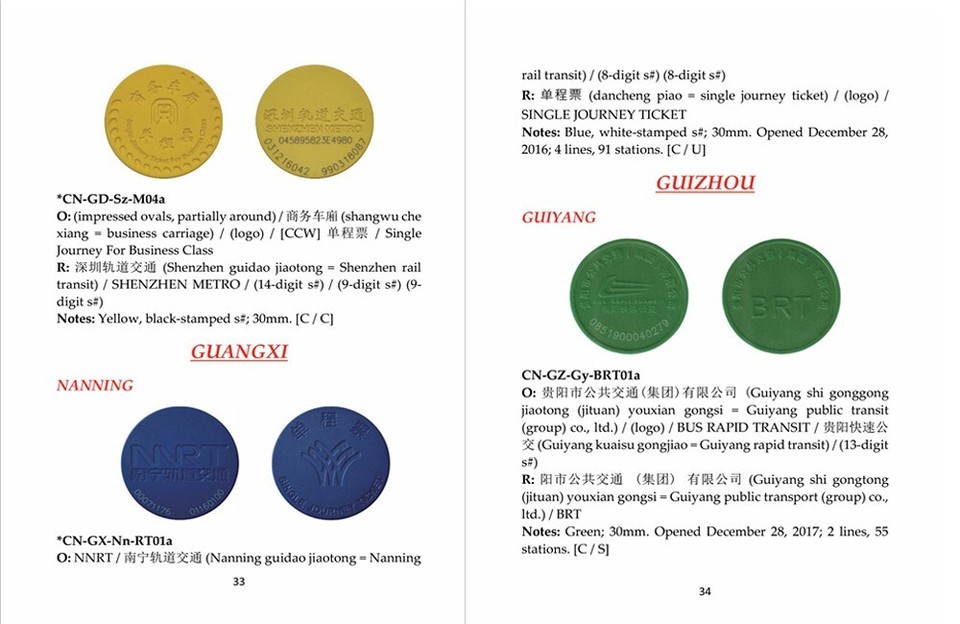 Catalog of Plastic Transportation Tokens of China, Hong Kong, Macau ...