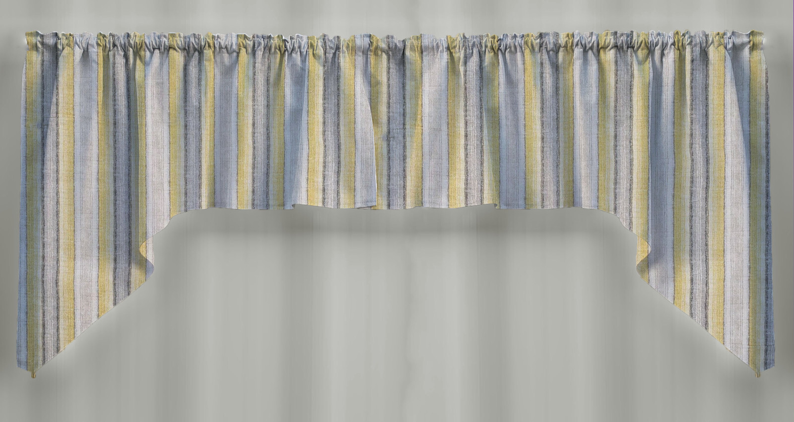 Yellow Gray Beige Stripes Swags, Valances or Curtains | eBay
