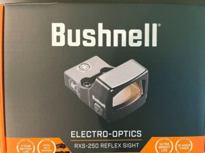 Bushnell RXS 250 1x24 Reflex Site, 4 MOA Red Dot, 50,000 Hr. bat.- Free ...