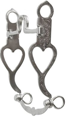 Showman Stainless Steel Bit w/ Fully Engraved Silver Open Heart Cheeks ...