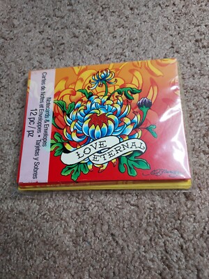 ED HARDY LOVE ETERNAL Floral Note Cards & Envelopes 12 pc New in pkg | eBay