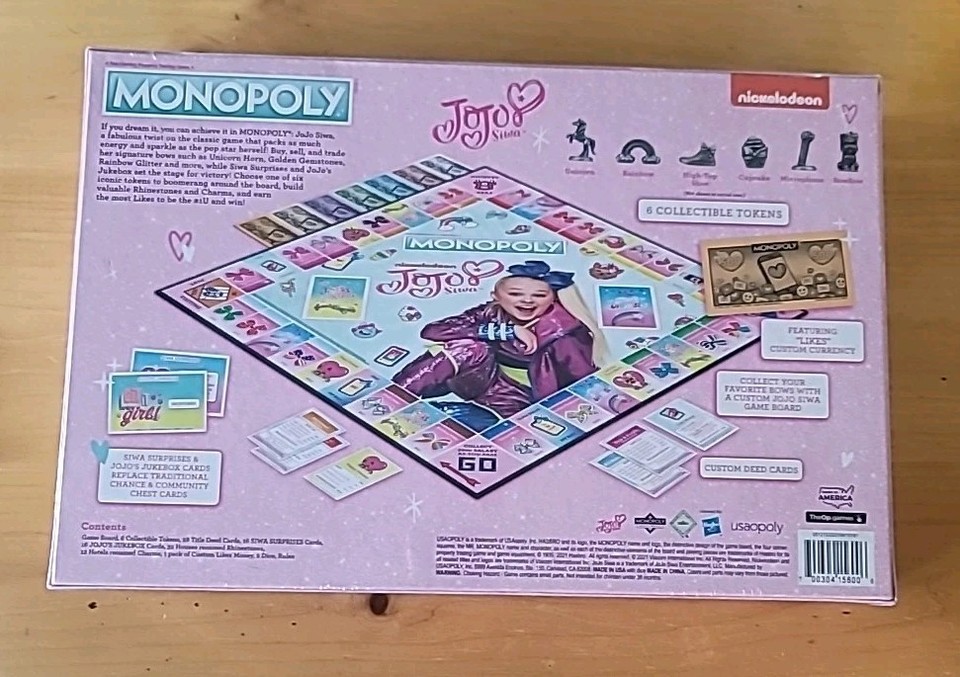 Monopoly JoJo Siwa Edition. *NEW & SEALED* Nickelodeon Superstar JoJo ...