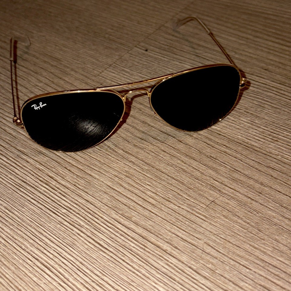 Authentic Ray Ban Classic Aviator Gold Frames, Green Lenses | eBay