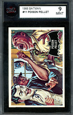 1966 TOPPS BATMAN USA BLACK BAT #11 Poison Pellet Graded KSA 9 MINT ...