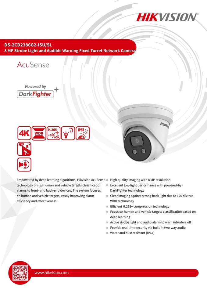HIKVISION IP PoE 4K 8MP 6MP AUDIO ACUSENSE CCTV 3K HD CAMERA BUILT-IN ...