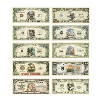 Set of 10 Different USA Military Fantasy Paper Money Wholesale Price | eBay