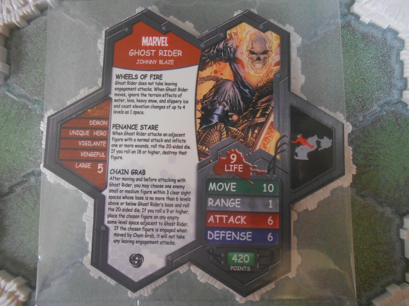Heroscape Custom Ghost Rider Card & Fig w Slv Marvel Thunderbolts ...