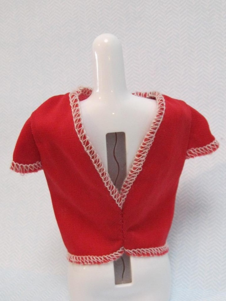 VTG Barbie DOLL 1981 Clothes FASHION COLLECTIBLES RED TOP SHIRT 3681 ...