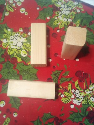 Wood Blocks 2" X 2" X 4" Wood Block 12 Piece Lot Building Craft Blocks ...