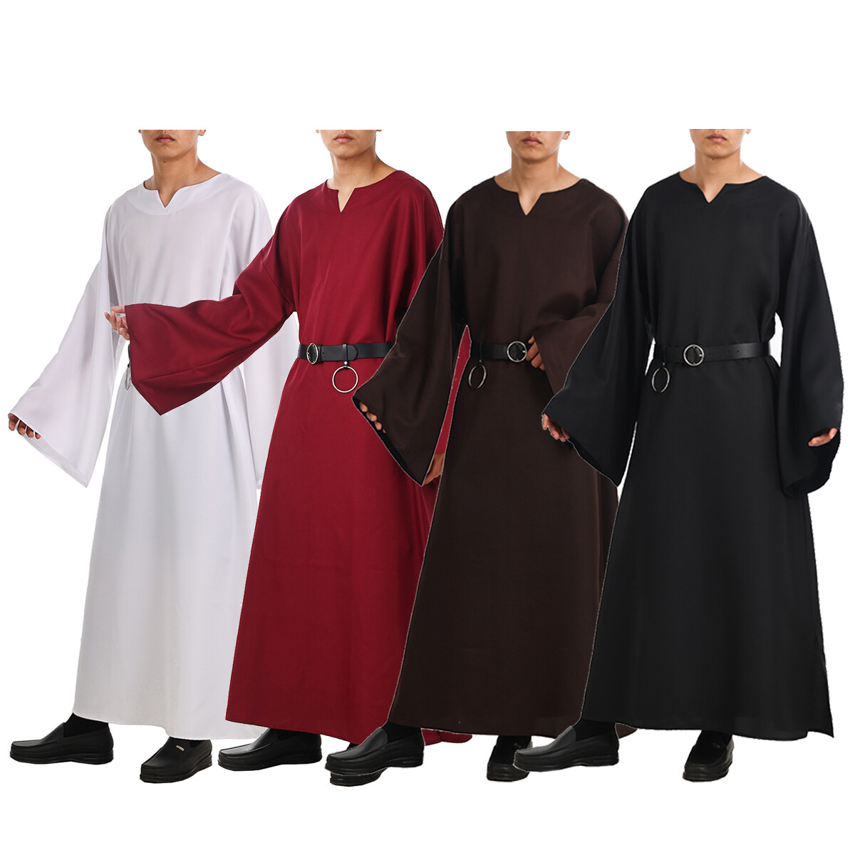 Medieval Renaissance Larp Cope Wicca Pagan Ritual Robe Gown With Belt ...