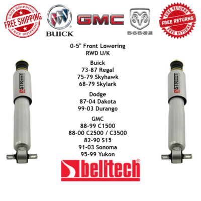 Belltech Street Performance 0-5" Front Lowering RWD U/K Shocks Pair For ...